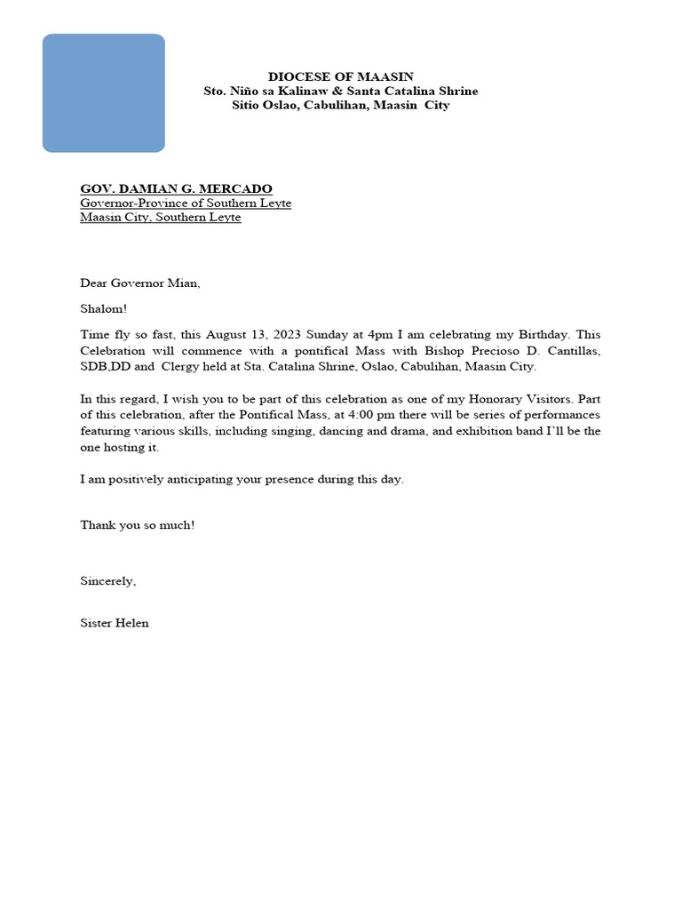 Birthday Invitation Letter1 1 | PDF