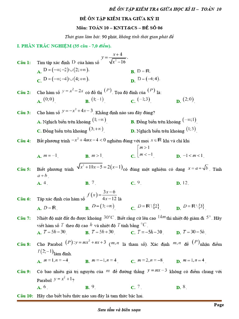 Gk2-Toan-10 70TN-30TL KNTT De-06 HDG | PDF