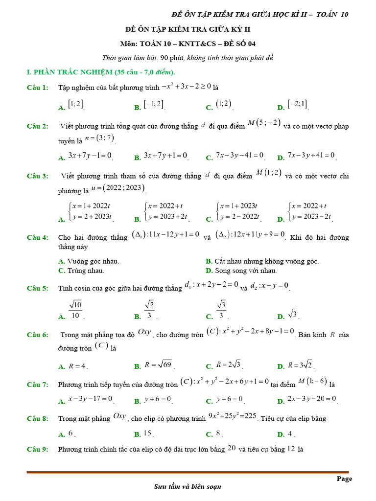 Gk2-Toan-10 70TN-30TL KNTT De-04 HDG | PDF