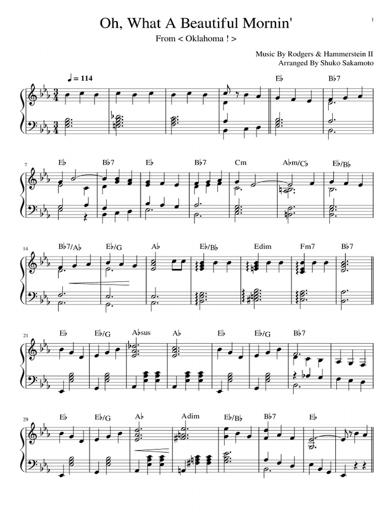 Oh, What A Beautiful Mornin' - Rodgers & Hammerstein (From Oklahoma ...