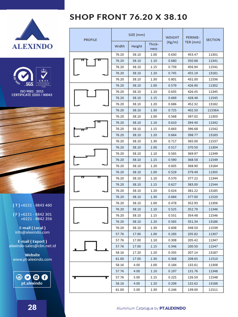 Aluminium Profiles Catalogue by Alexindo | PDF | Manufactured Goods