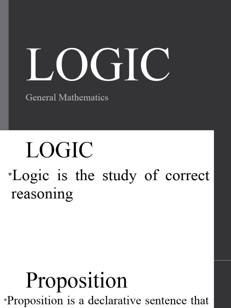 Logic | PDF | Proposition | Logic