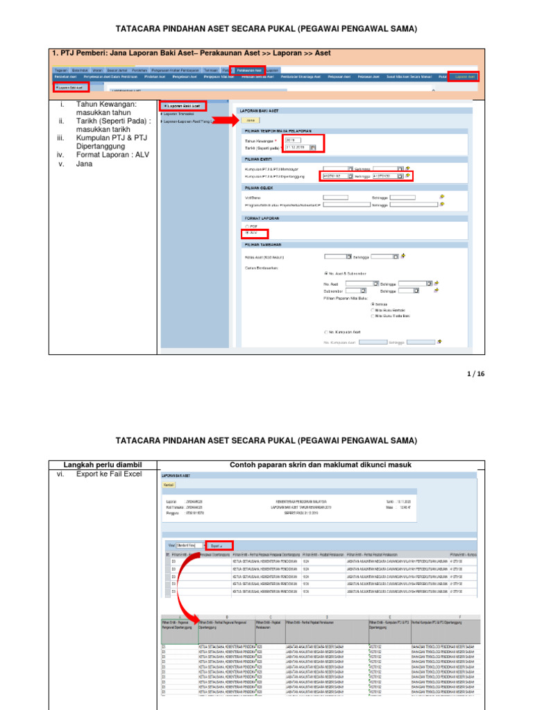 Tatacara Pindahan Aset Secara Pukal - Pegawai Pengawal Sama | PDF | Pengelolaan Keuangan & Uang