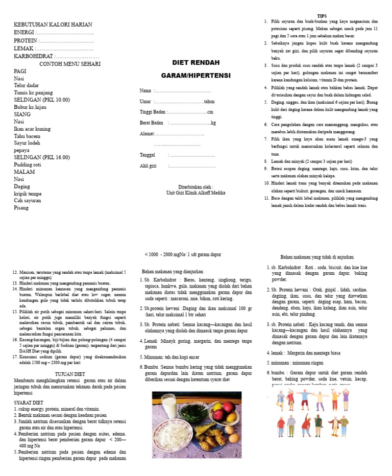 Leaflet HT Rendah Garam | PDF