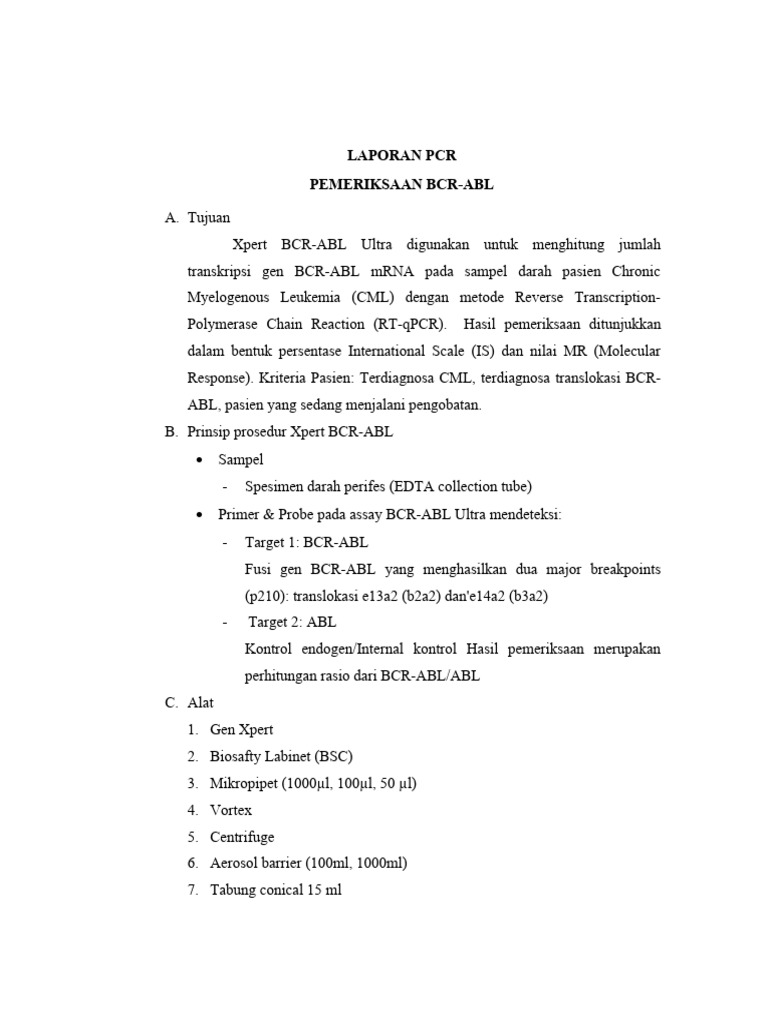 Pemeriksaan BCR-ABL pada CML | PDF