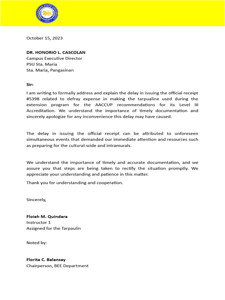 Justification Letter | PDF