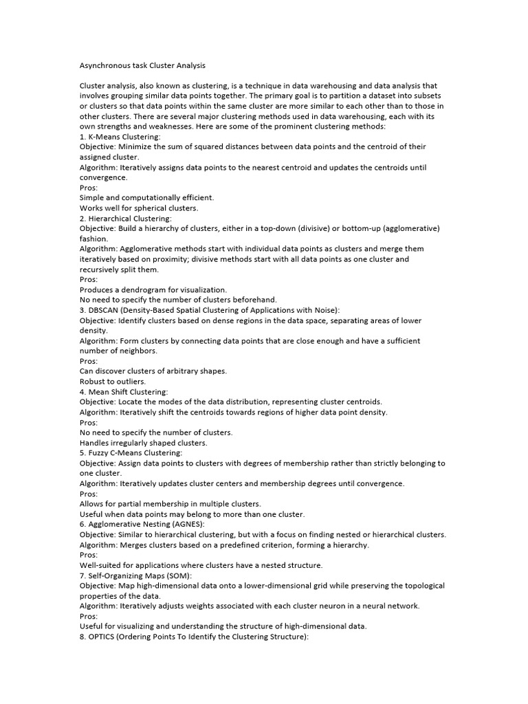 Asynchronous Task Cluster Analysis | PDF | Cluster Analysis | Applied Mathematics