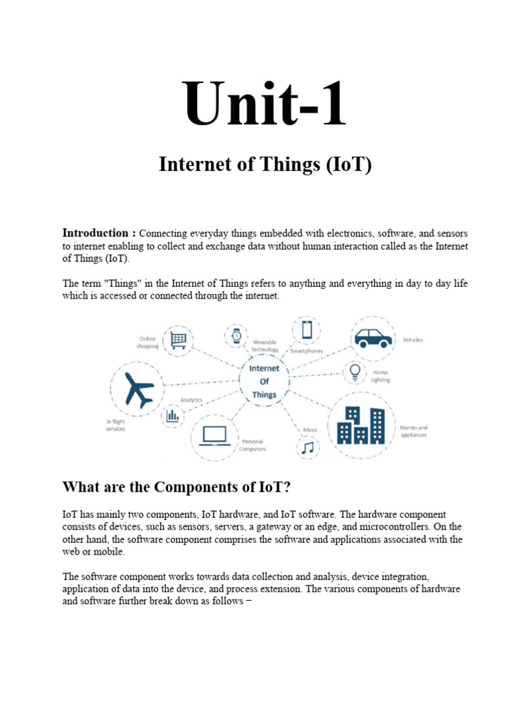 iot-unit1 | PDF | Internet Of Things | Internet Protocols