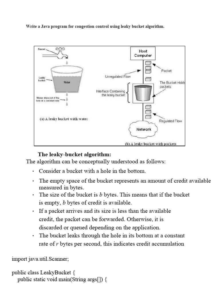 Write a Java program for congestion control using leaky bucket ... Write a Java program for congestion control using leaky bucket ...