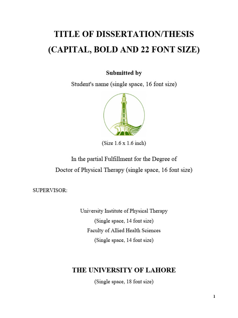 Thesis Format Pdf Thesis