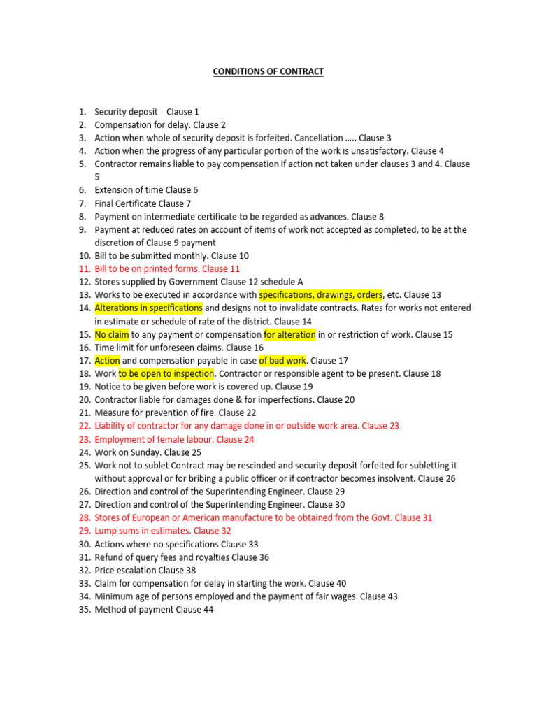 Conditions of Contract | PDF