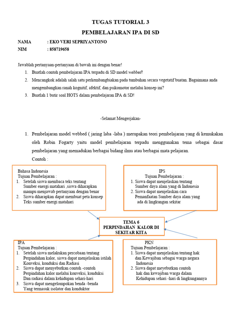 Tugas Tutorial 3 Pembelajaran Ipa | PDF