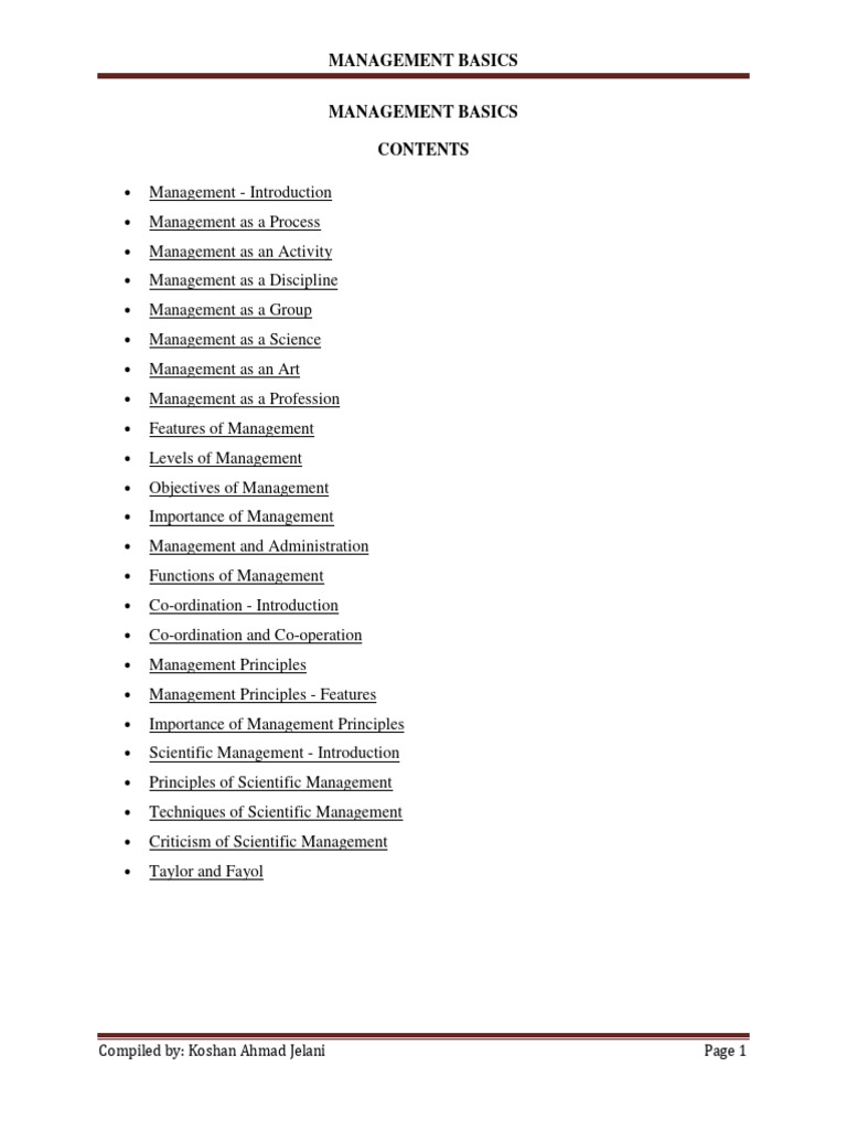 Management Basics | PDF