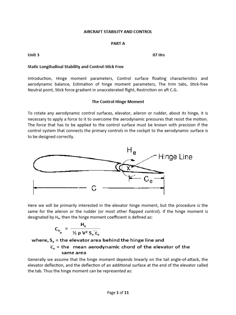 ASC-mod 2-Static Longitudinal Stability and Control - Stick Free | PDF | Flight Control Surfaces ...