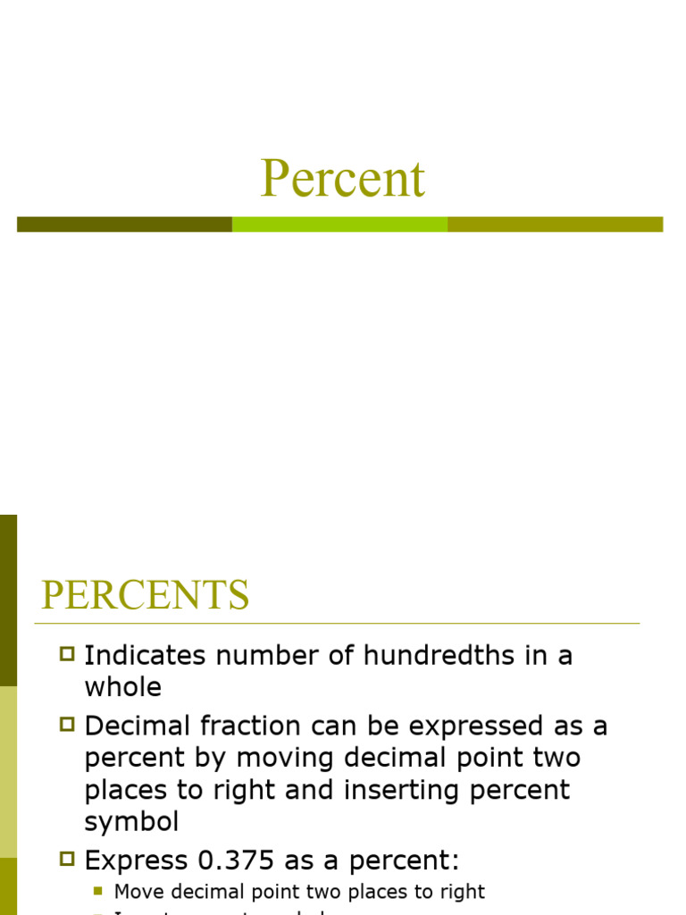 Percent | PDF | Percentage | Numbers