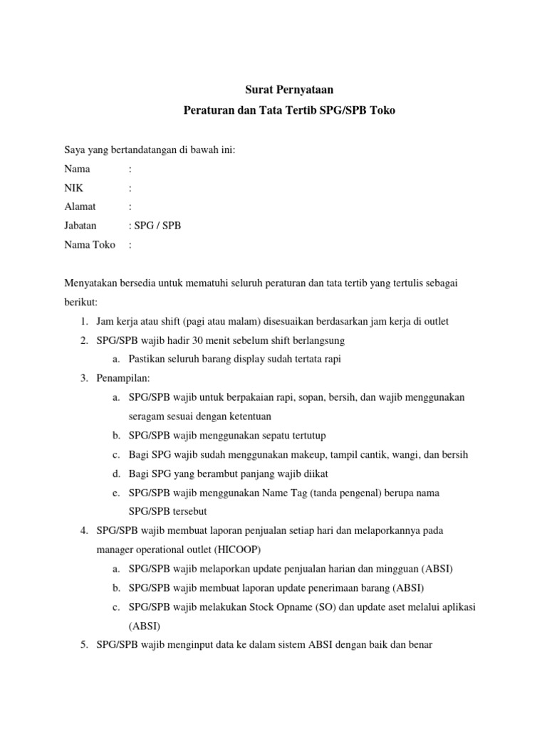SOP Dari SPG Dan SPB | PDF
