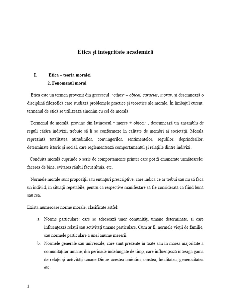Etica Și Integritate Academică | PDF