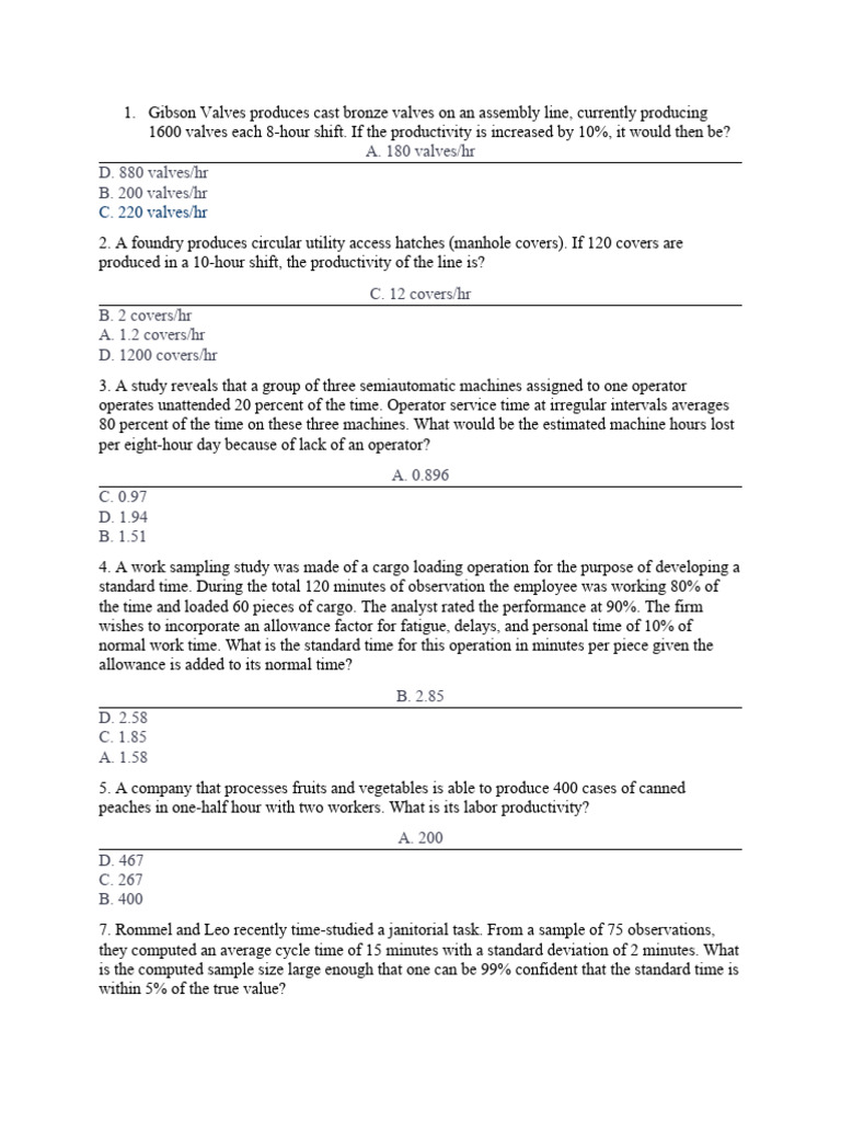 Work Study Reviewer | Download Free PDF | Accuracy And Precision | Sampling (Statistics)