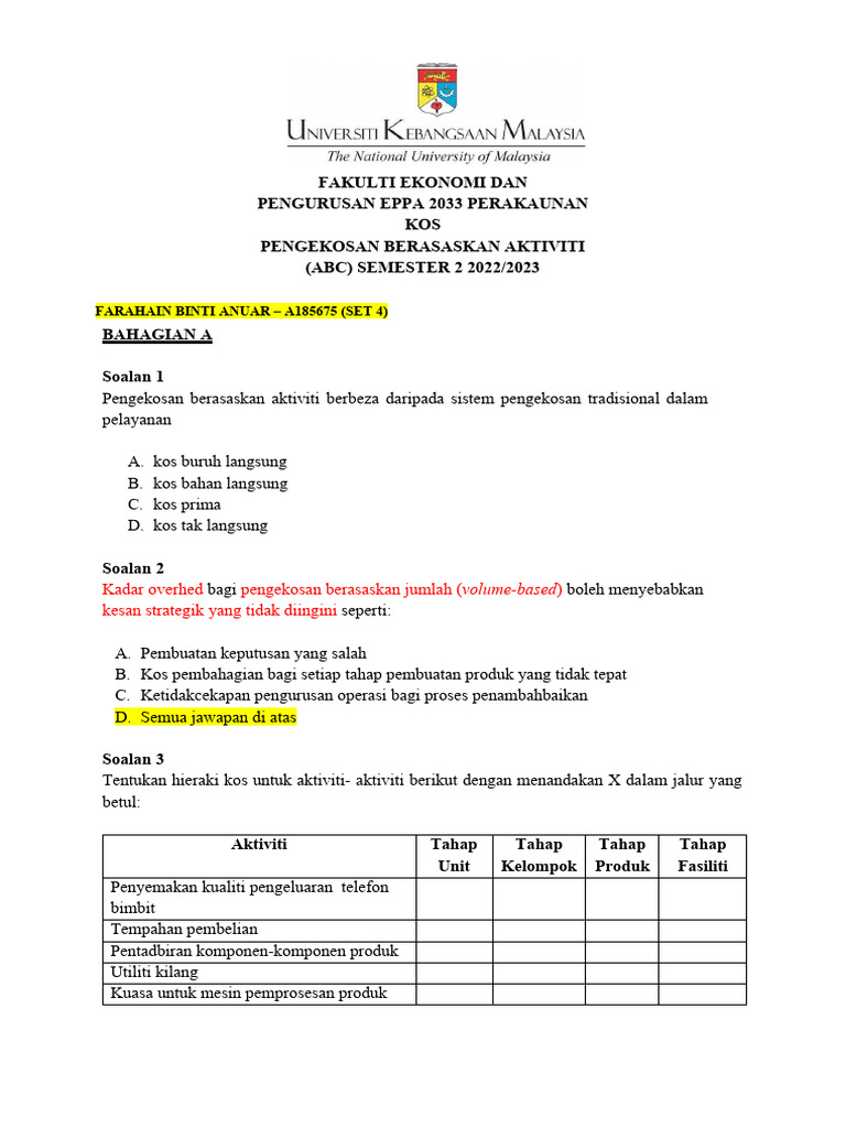 A185675_TUTORIAL 4 | PDF