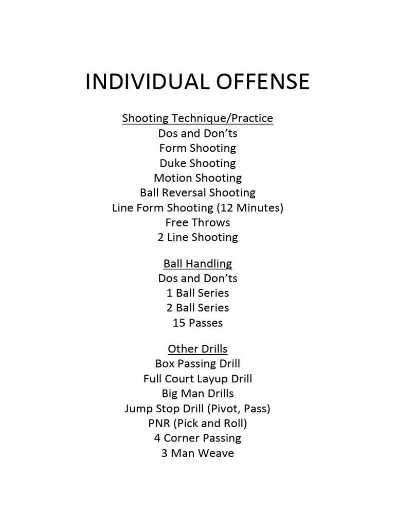 Individual Offense | PDF | Athletic Sports | Indoor Sports