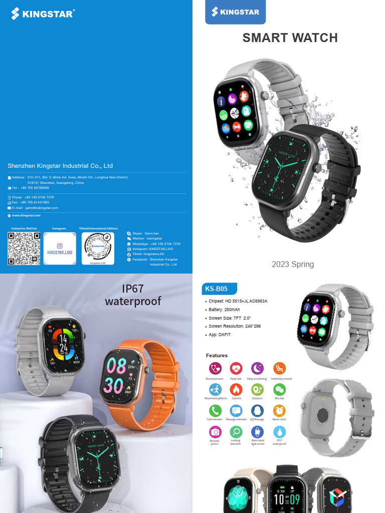 Kingstar Smart Watch Catalog | PDF