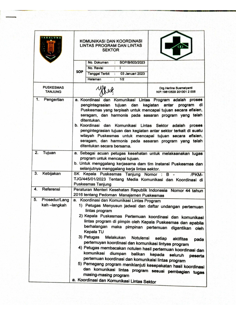 4.5.1.3 SOP Komunikasi Dan Koordinasi LP Dan LS | PDF