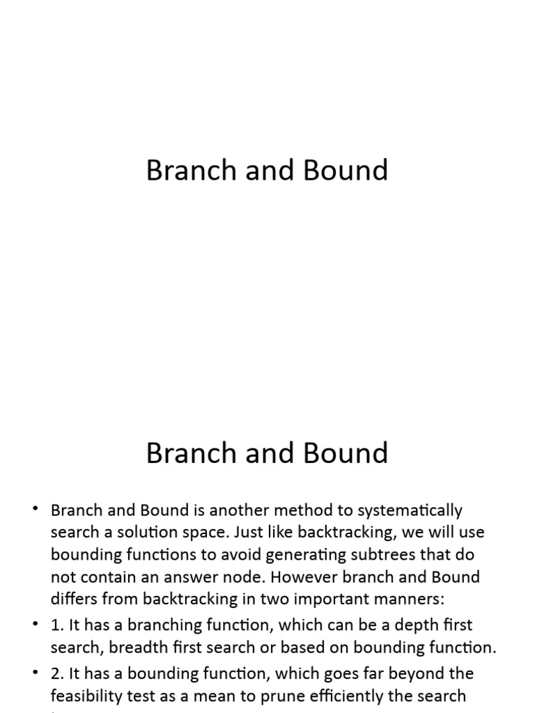 Branch and Bound for Optimization | PDF | Science & Mathematics