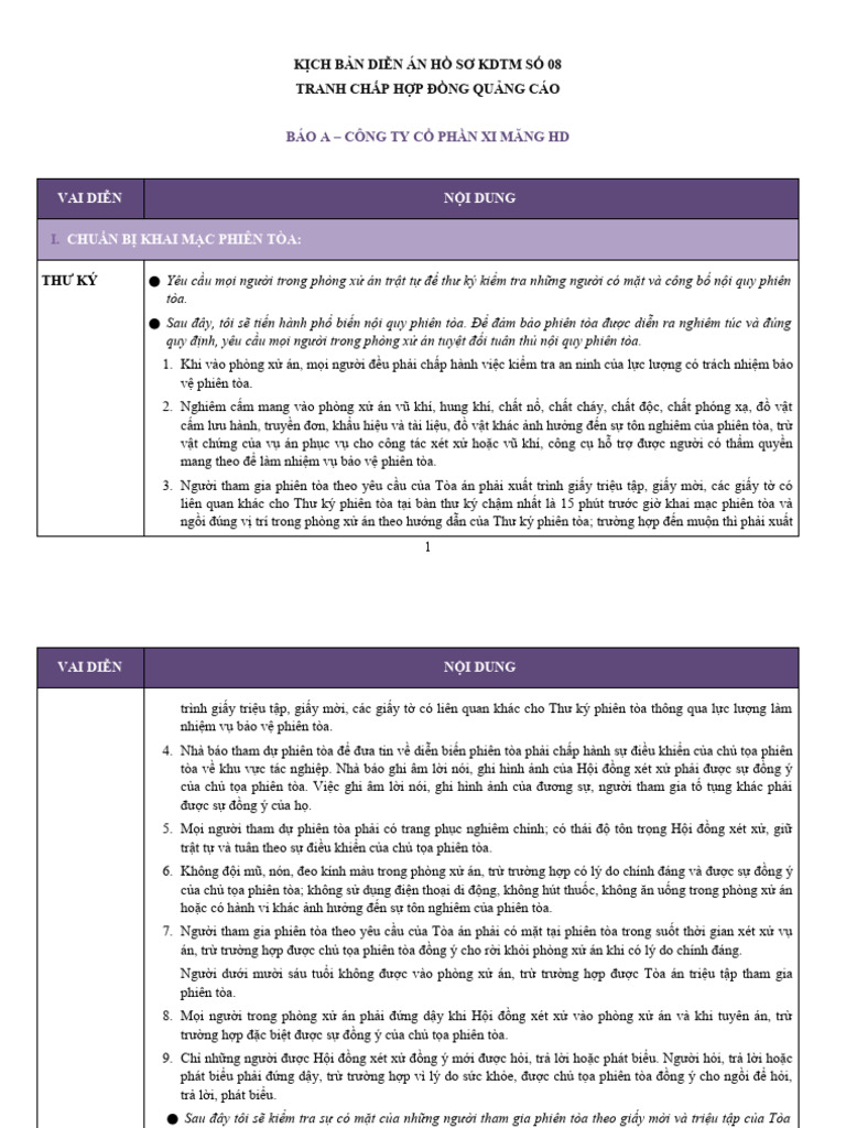 Kich Ban Dien An Dan Su Ho So 08 Tranh Chap Hop Dong Quang Cao Giua Bao ...