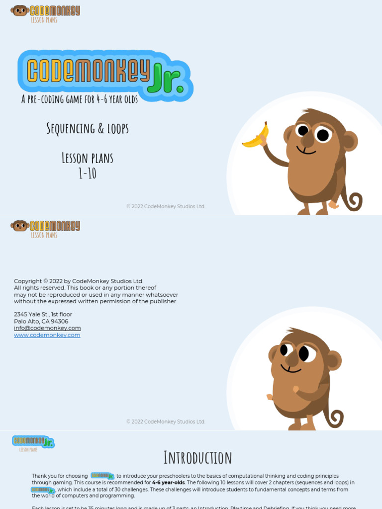 Junior Sequencing and Loops | PDF | Control Flow | Lesson Plan