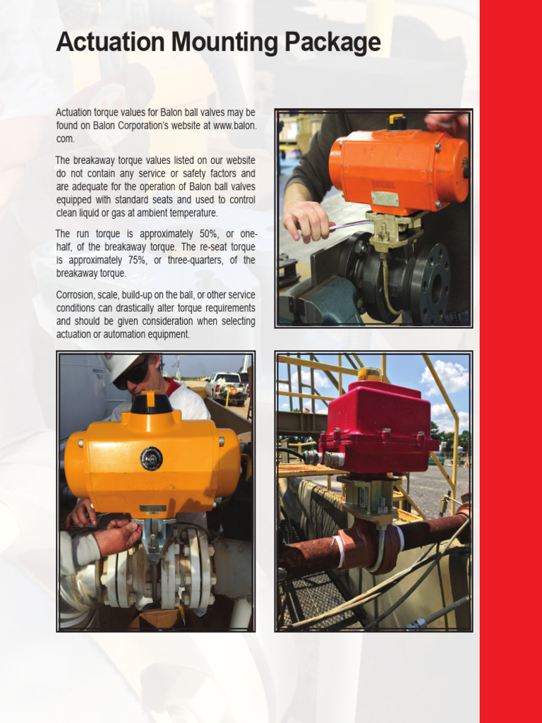 Balon Ball Valve Torque Specs | PDF