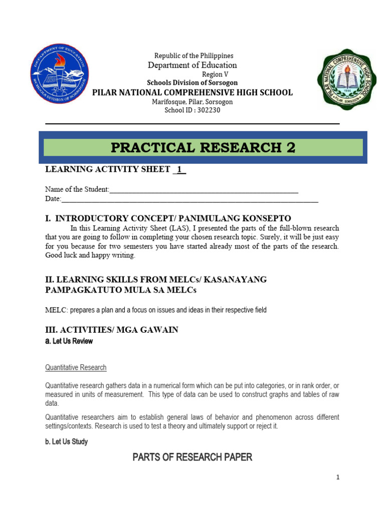 Las Chapter 1 in Pr2 Revised | PDF | Hypothesis | Social Media