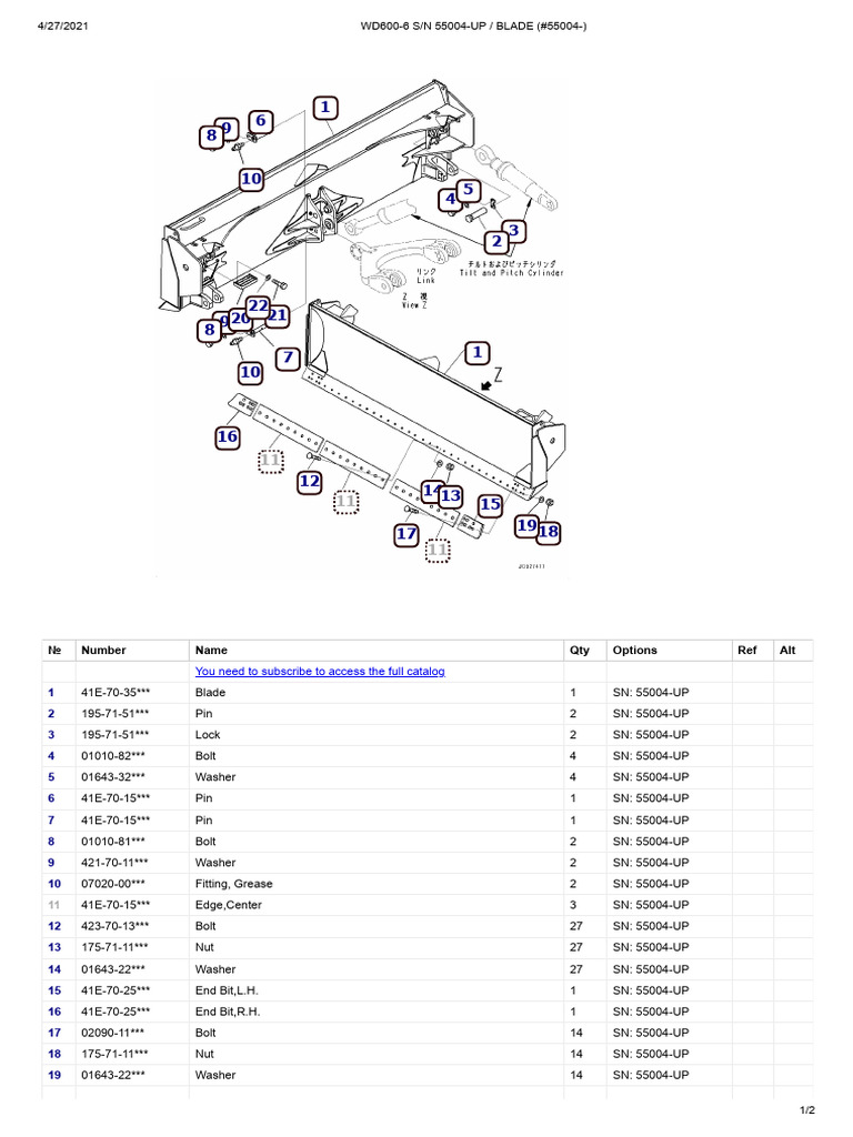 WD600-6 Blade Parts List | PDF | Joining | Machines