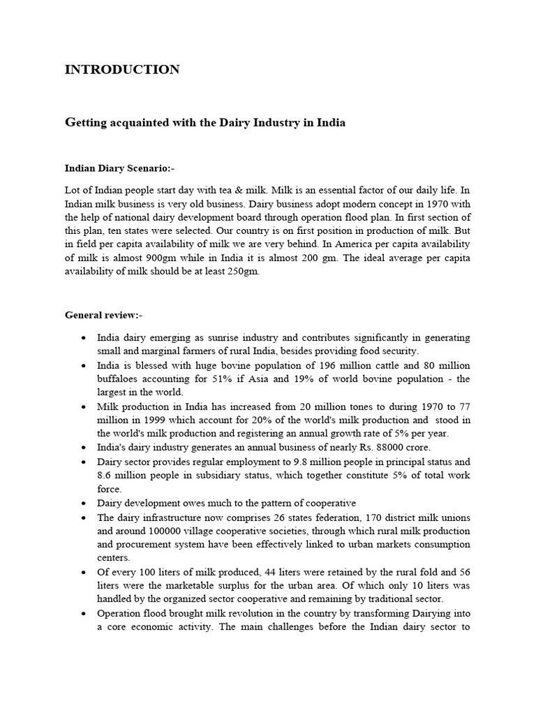 Introduction 8page | PDF | Dairy | Milk