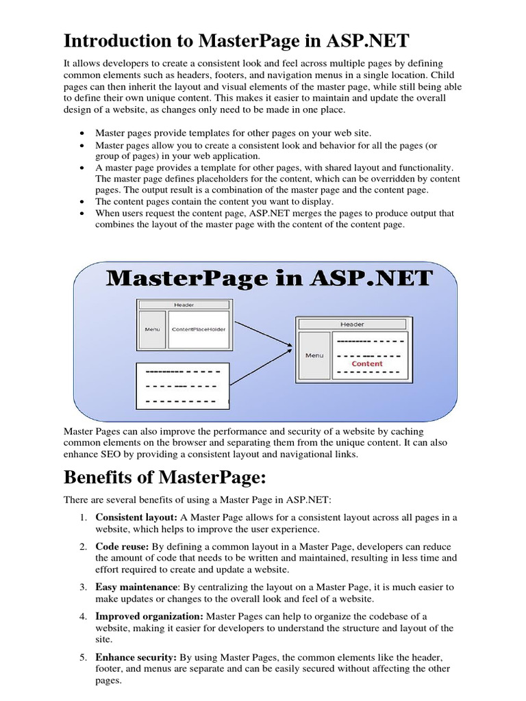 MasterPage in ASP | PDF | Page Layout | Websites