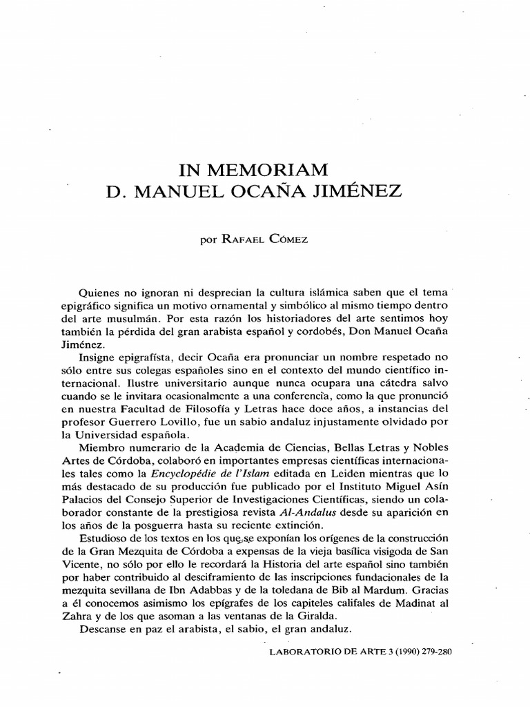 Homenaje a Manuel Ocaña Jiménez | PDF