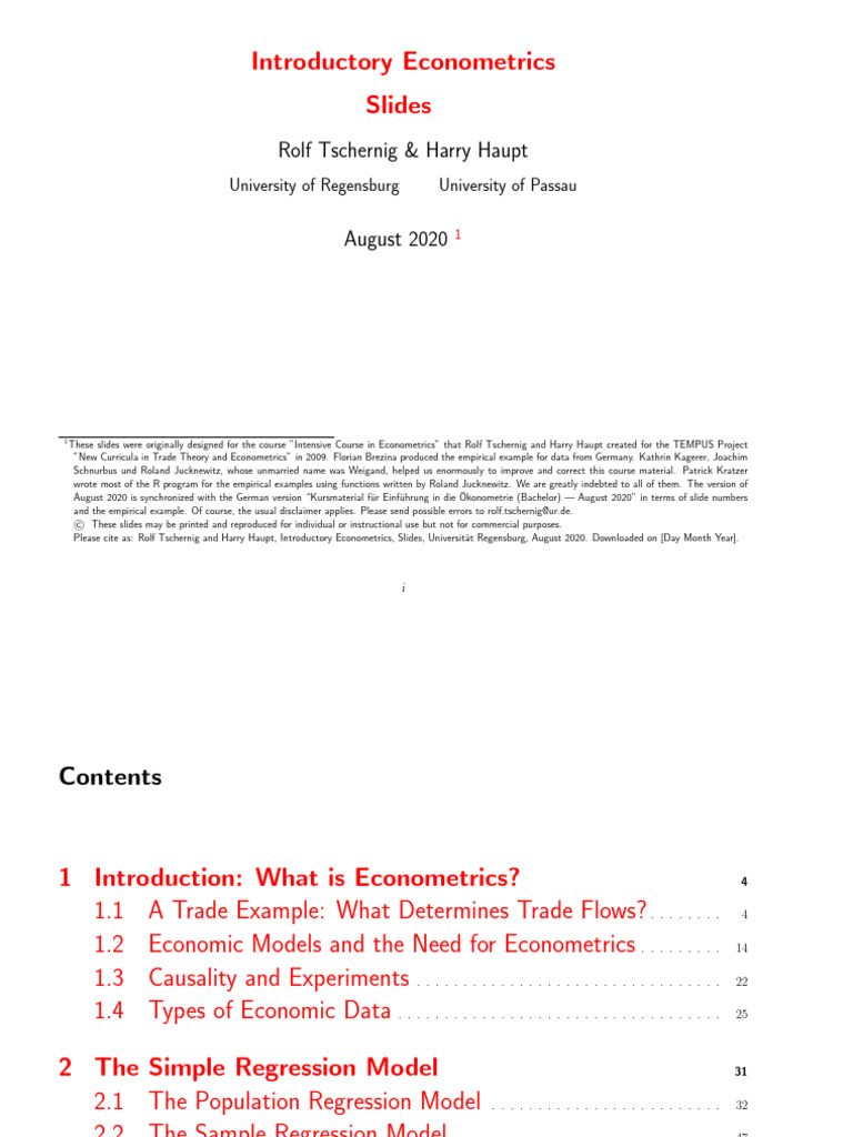 Ecomometrics 2020 08 Chapter All | PDF | Ordinary Least Squares | Regression Analysis