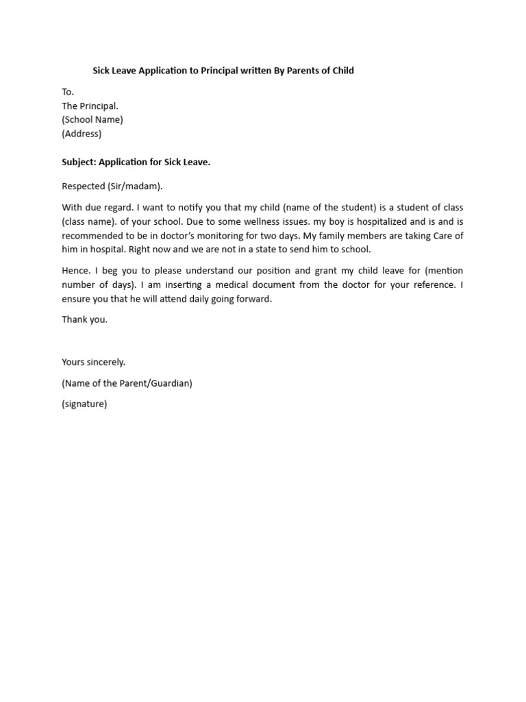 School Leave Application by Ali Abbas Khokhar | PDF | Self-Improvement | Wellness