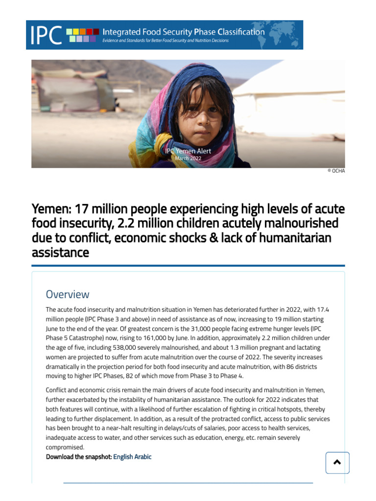Yemen_ 17 million people experiencing high levels of acute food ...