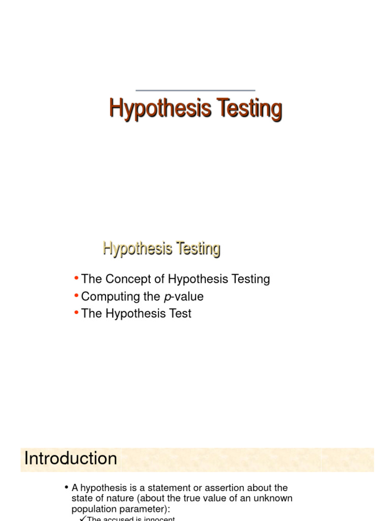 Understanding Hypothesis Testing Basics | PDF | Statistical Hypothesis ...