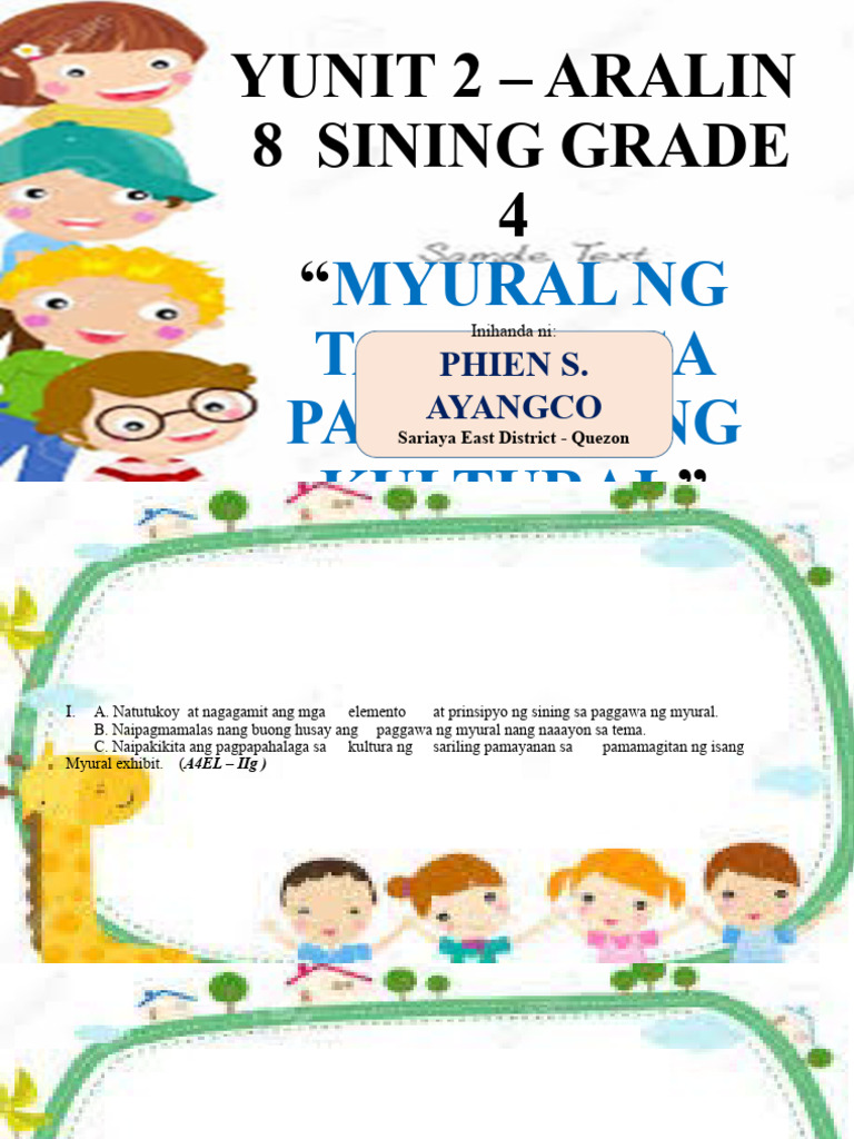 YUNIT 2 - ARALIN 7 Sining GRADE 4 | PDF
