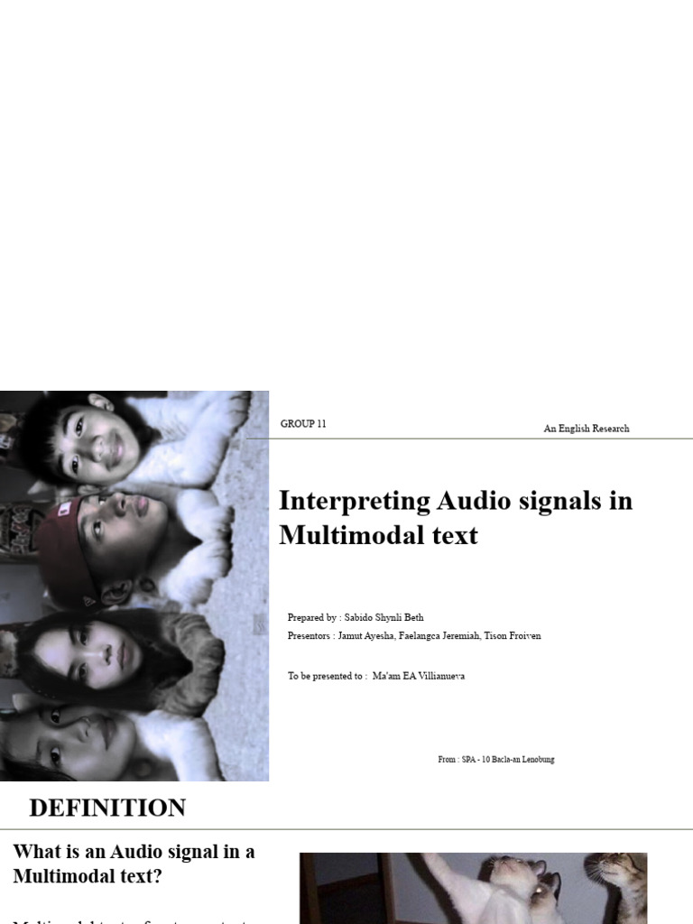 Interpreting Audio in Multimodal Text | PDF | Nonverbal Communication | Communication