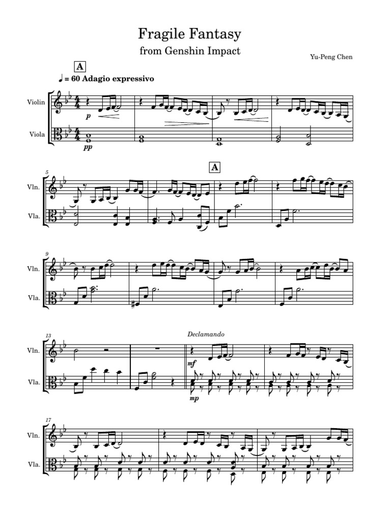Fragile Fantasy Violin & Viola | PDF