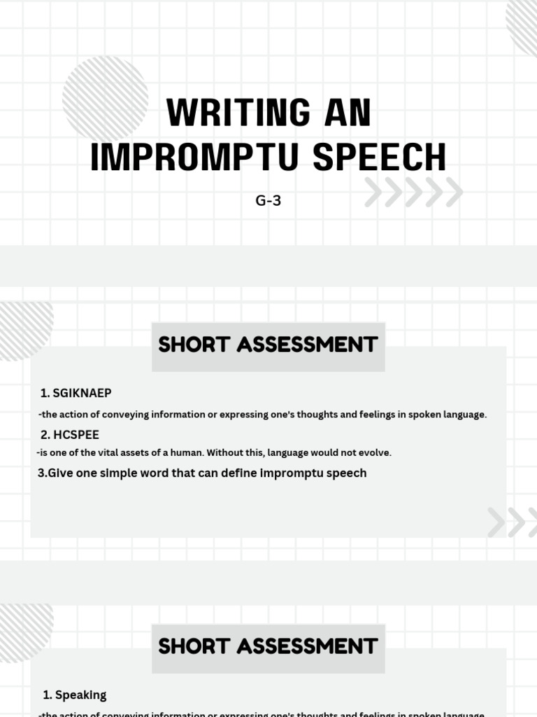 IMPROMPTUSPEECHENGLISH10PPT | PDF | Reason | Speech