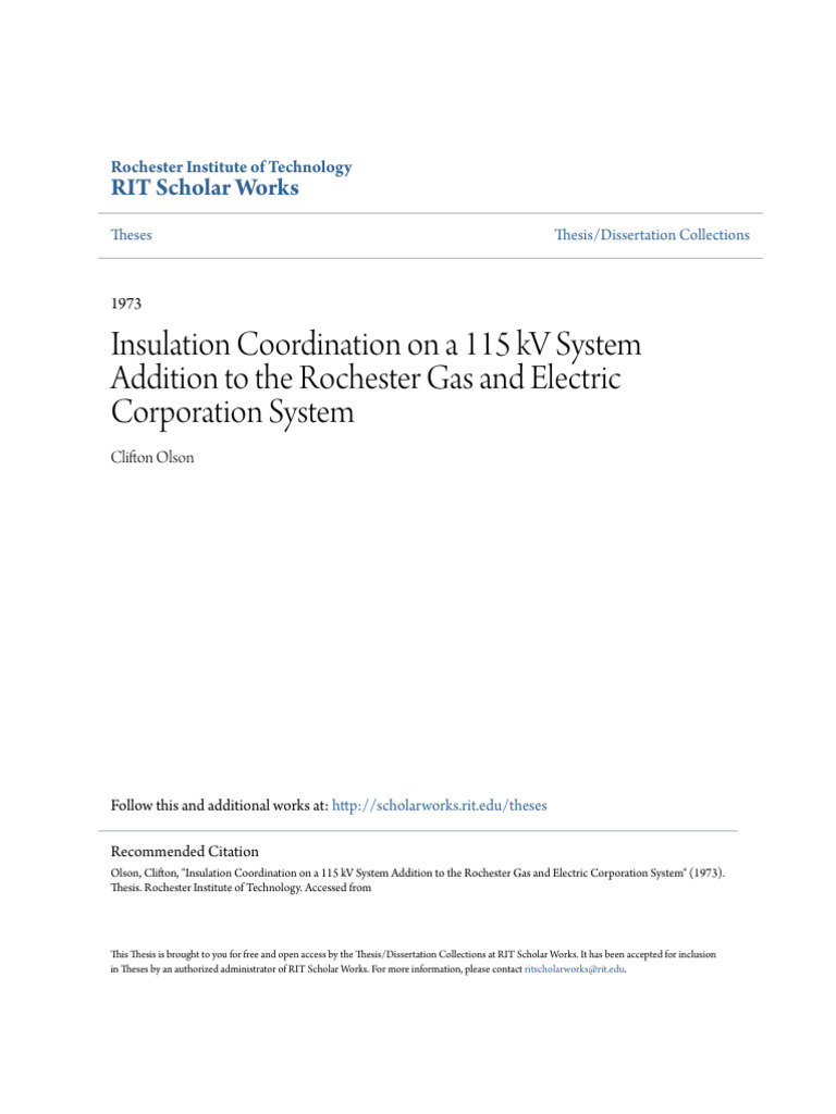 Insulation Coordination On A 115 KV System Addition To The Roches | PDF ...