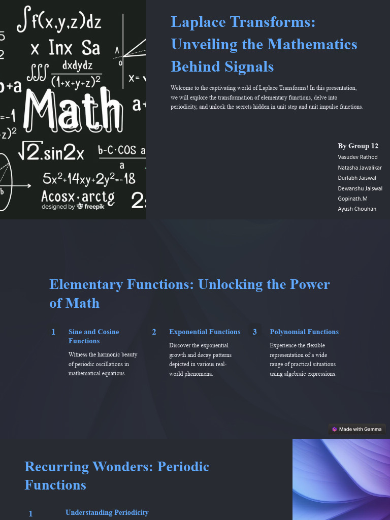 Laplace Transforms Unveiling The Mathematics Behind Signals 1 | PDF