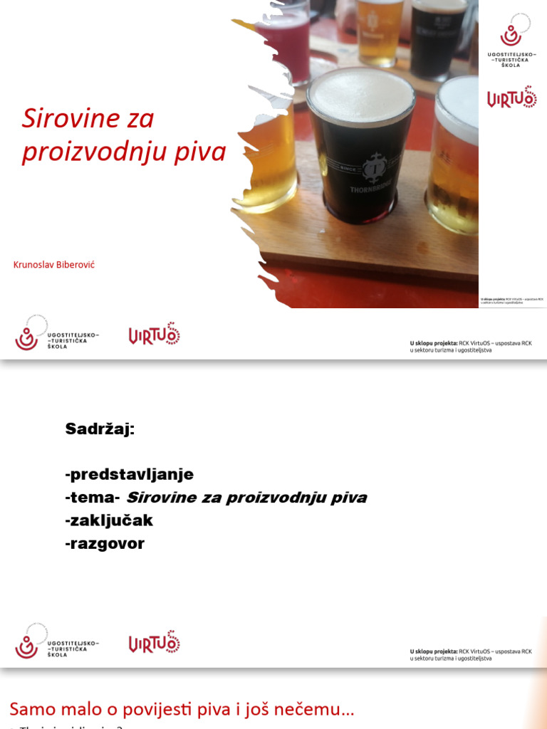 Sirovine Za Proizvodnju Piva | PDF