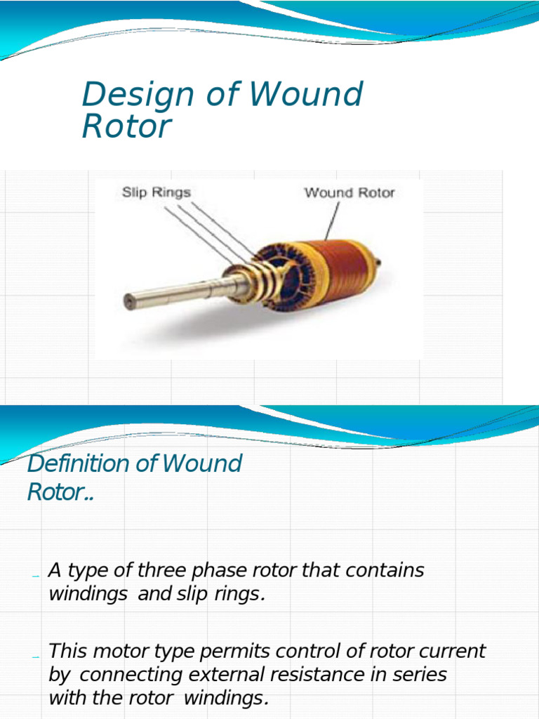 EMD II UNIT 2 Design of Wound Rotor | PDF | Electric Motor | Materials ...