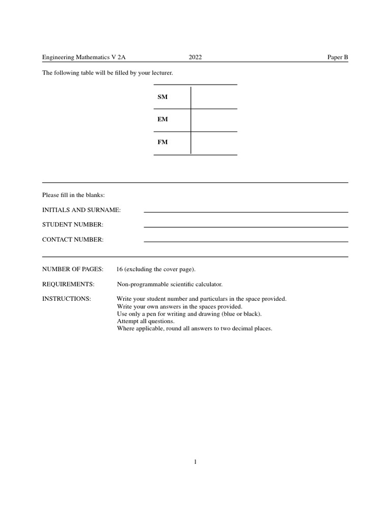 MATE2A2 Engineering Mathematics 2A | PDF