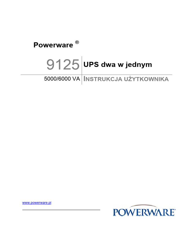 Powerware 9125 5-6kVA | PDF