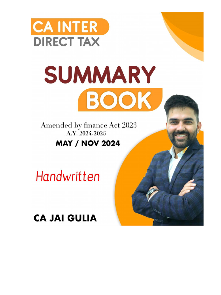CA Inter DT Handwritten Notes May 2024 | PDF | Income Tax | Economies